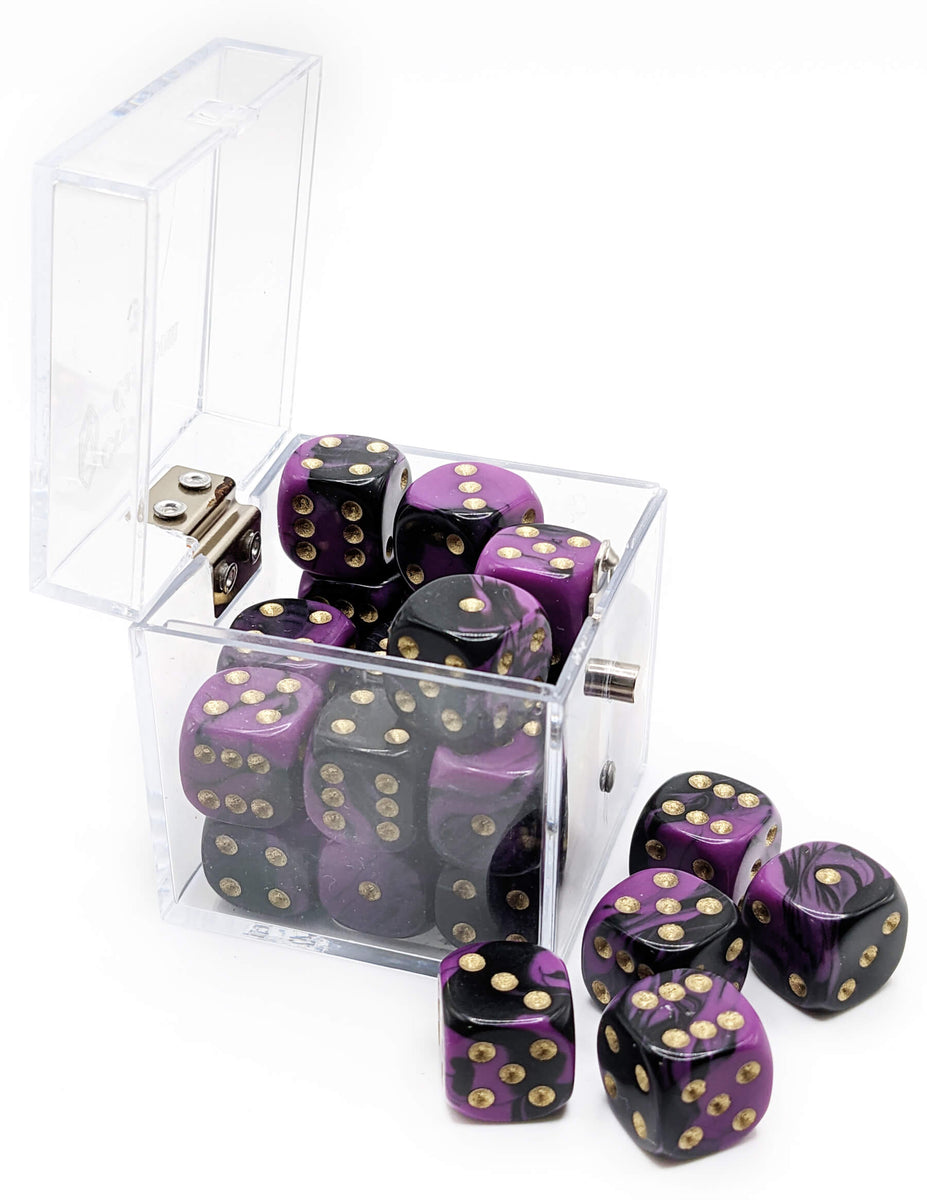 Oblivion Dice (Purple And Black) | 27 D6 Game Dice Set 12mm – Dark Elf Dice