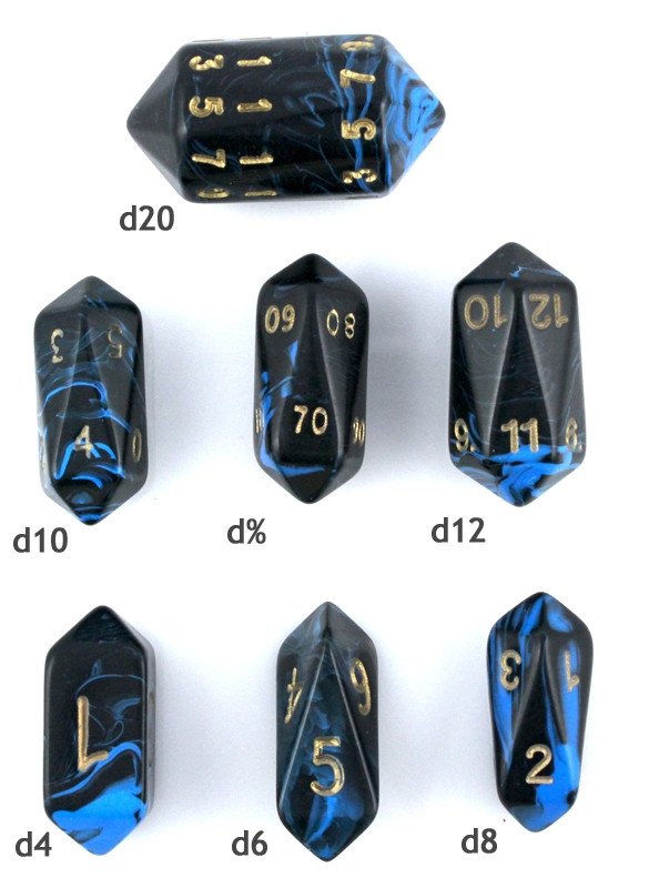 Oblivion Crystal Dice (Blue) | TTRPG Role Playing Game Dice Set – Dark ...