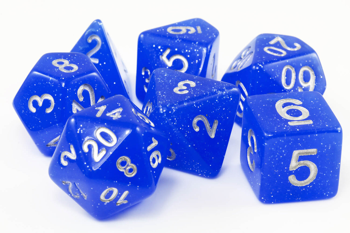 Pixie Dust Dice (Blue) RPG Role Playing Game Dice Set – Dark Elf Dice