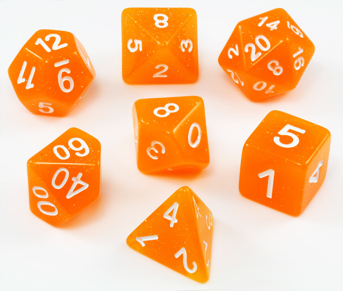 Pixie Dust Dice (Orange) RPG Role Playing Game Dice Set – Dark Elf Dice
