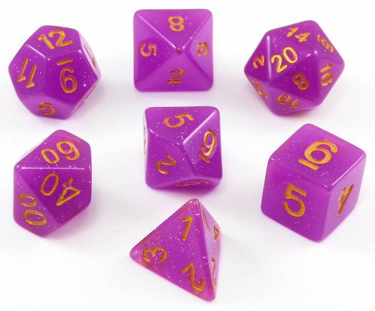 Pixie Dust Dice (Purple) RPG Role Playing Game Dice Set – Dark Elf Dice