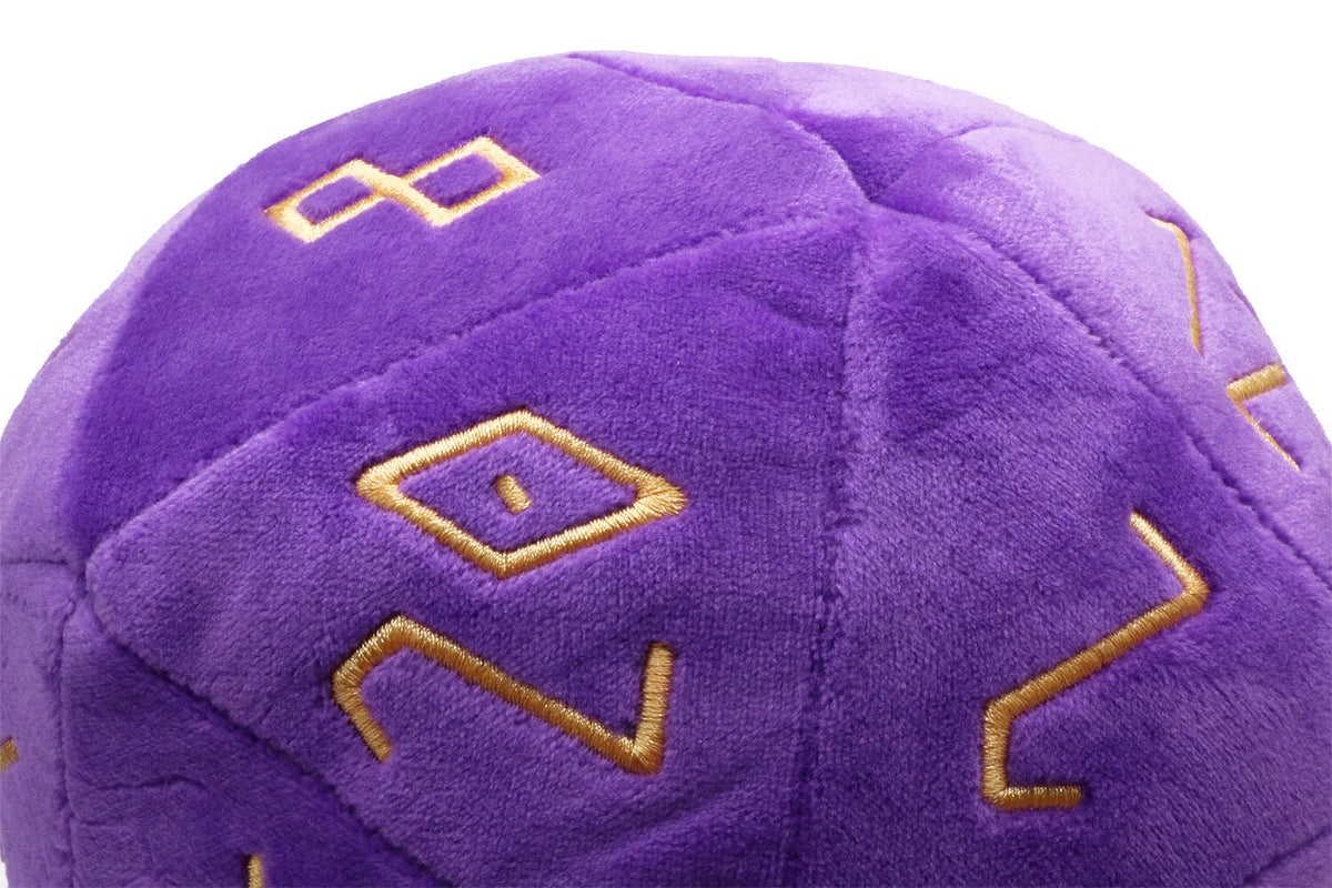 Big Plush D20 (Lich Purple With Gold Numbers) – Dark Elf Dice