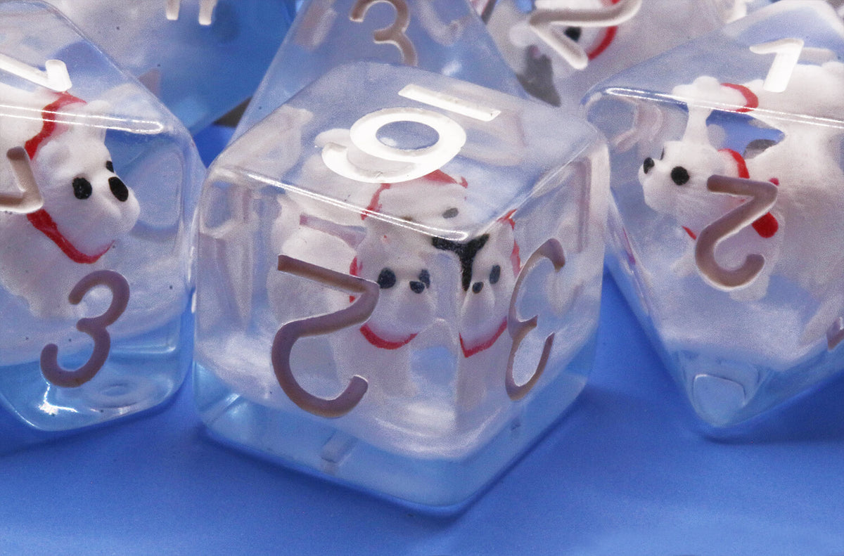 Polar Bear Dice | TTRPG Role Playing Game Dice Set – Dark Elf Dice