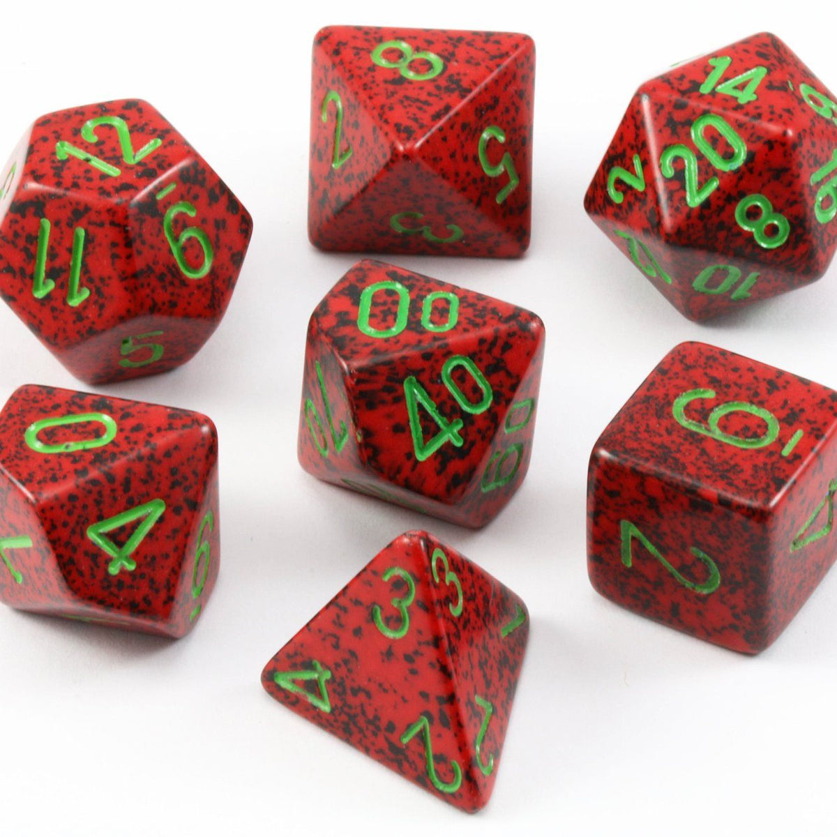 Speckled Dice (Strawberry) RPG Role Playing Game Dice Set – Dark Elf Dice