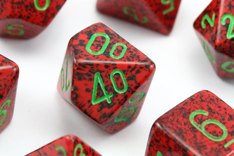 Speckled Dice (Strawberry) RPG Role Playing Game Dice Set – Dark Elf Dice