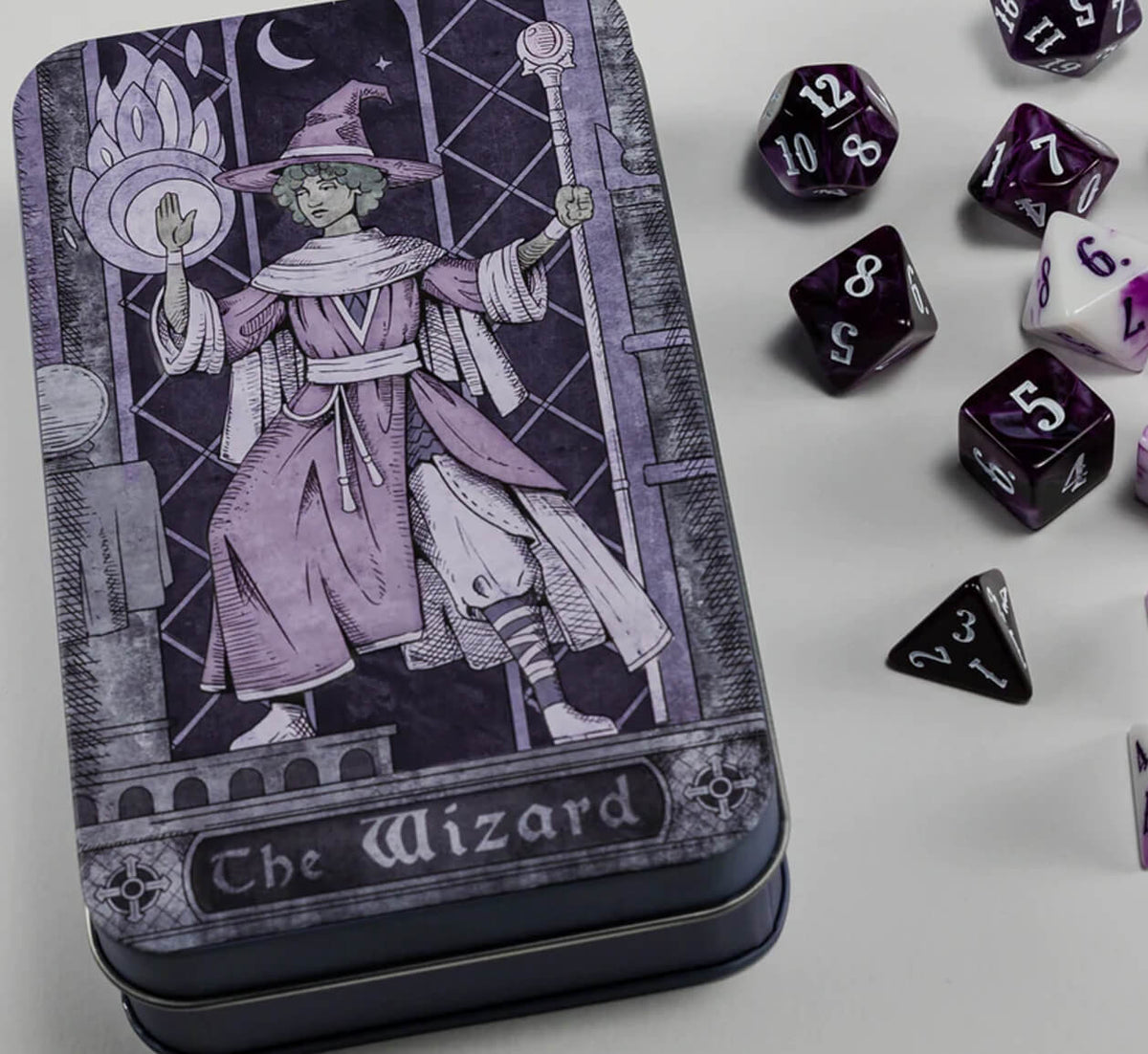 Character Class Dice (The Wizard) | TTRPG Dice With Collectible Tin ...