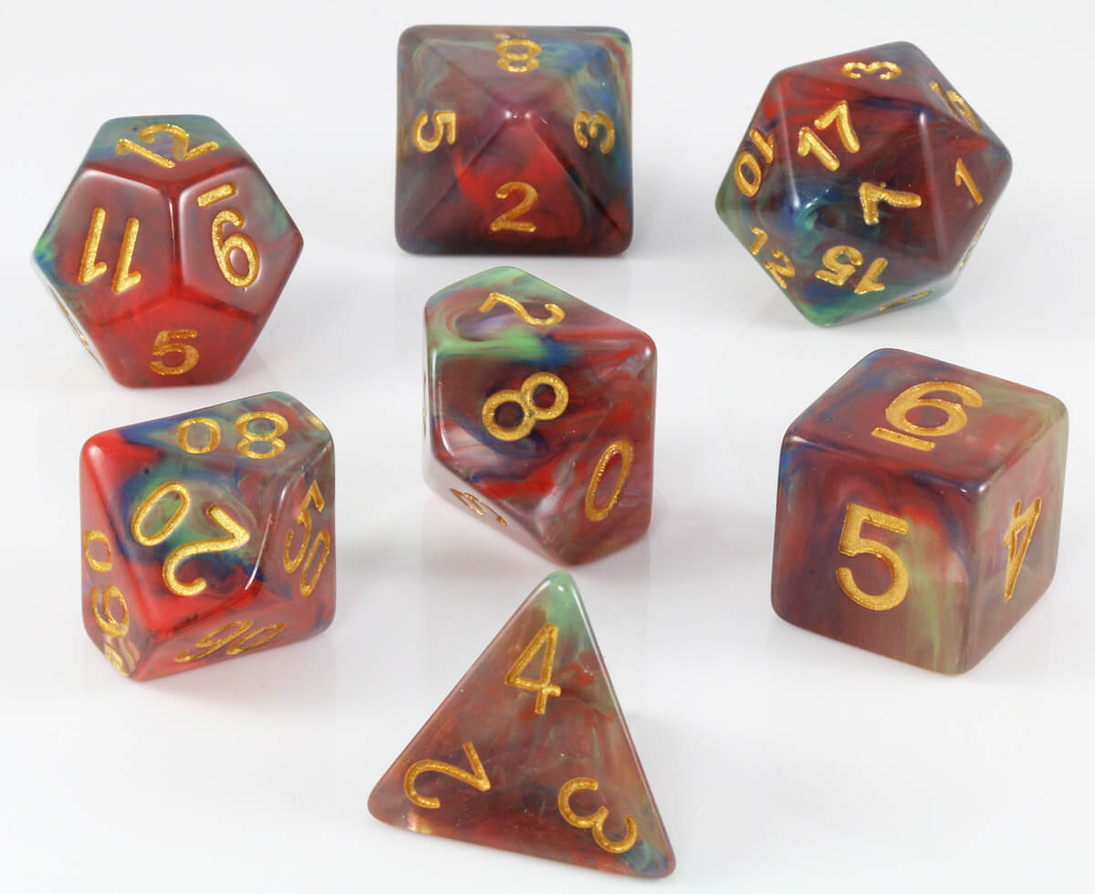 Venom Dice Mix (Bloodborne) RPG Role Playing Game Dice Set – Dark Elf Dice