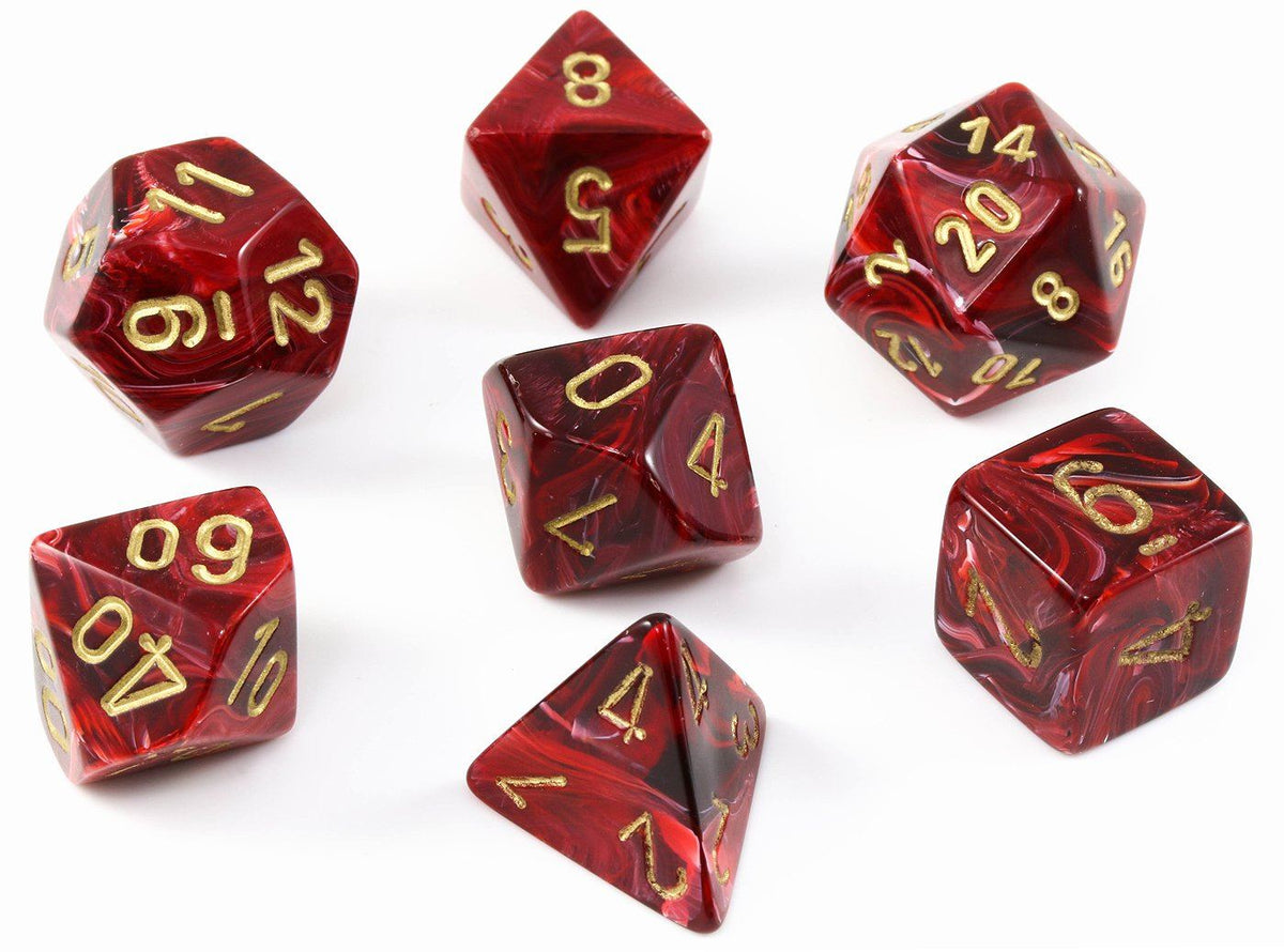 Vortex Dice (Burgundy) RPG Role Playing Game Dice – Dark Elf Dice