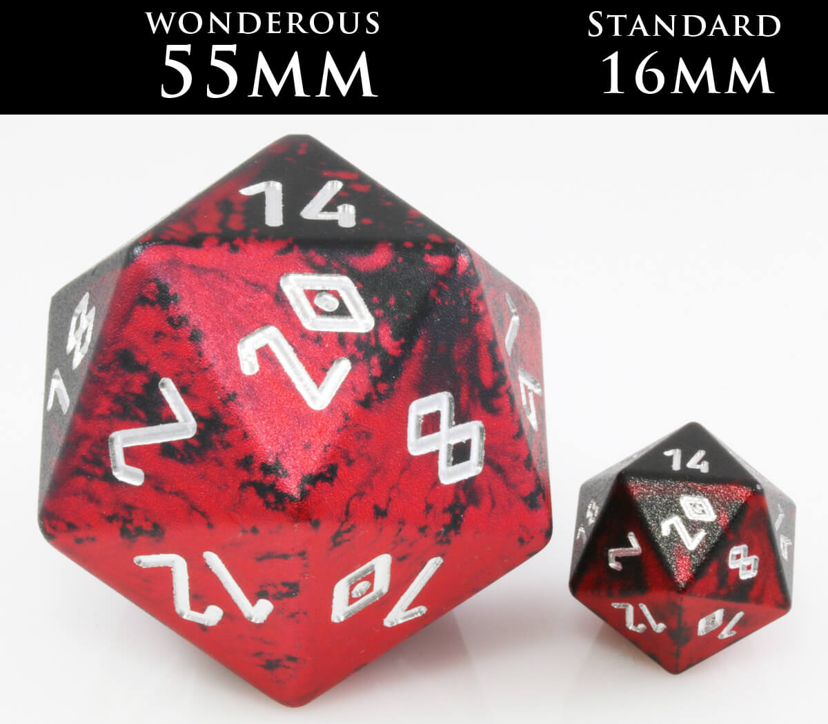 Wondrous Aluminum D20 (Purple Wyrm) | Giant 55mm Precision Game Die ...