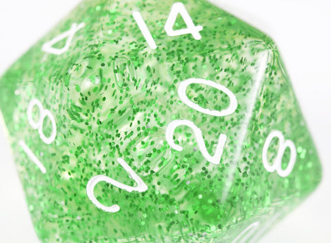 Giant d20, Glitter (Ethereal Light Green) | 35mm RPG Role Playing Game ...