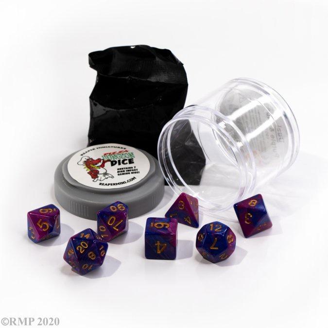 Pizza Dungeon Dice (Purple and Blue) - RPG Role Playing Game Dice Set ...