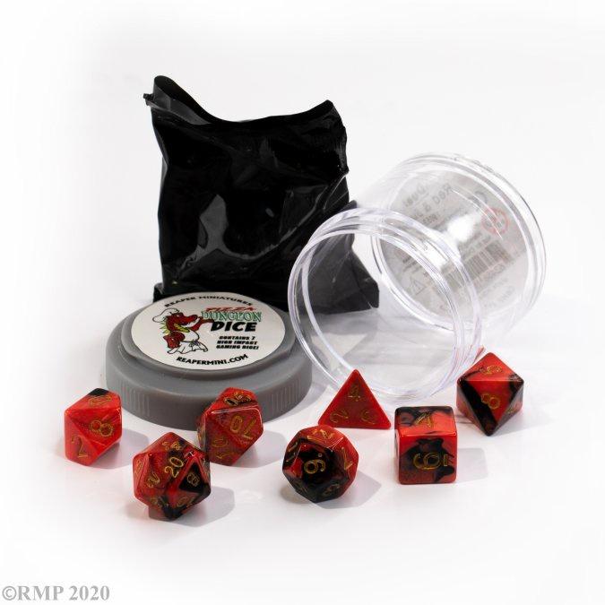 Pizza Dungeon Dice (Red and Black) - RPG Role Playing Game Dice Set ...