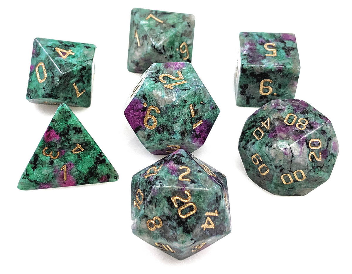Dwarven Stone Dice (Ruby Josite) | 7pc RPG Role Playing Game Dice Set ...