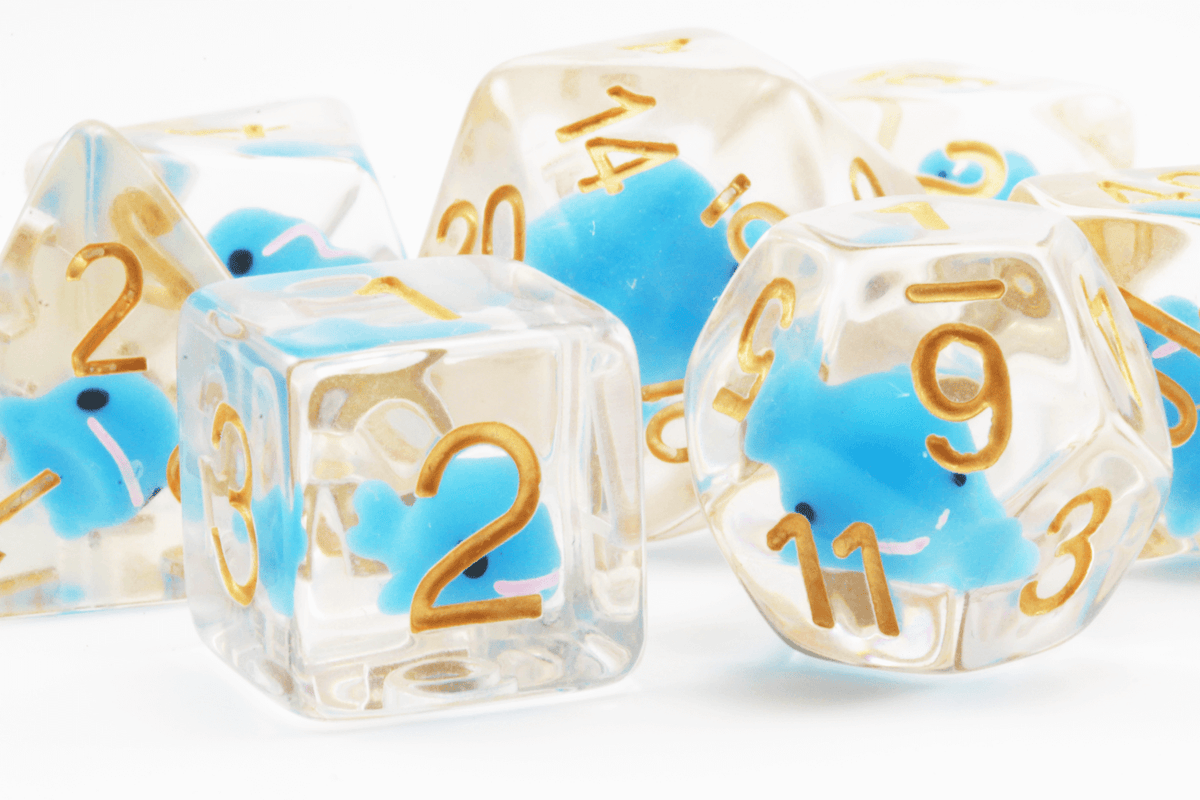 Whale Dice (Translucent With Gold) | RPG Role Playing Game Dice Set ...